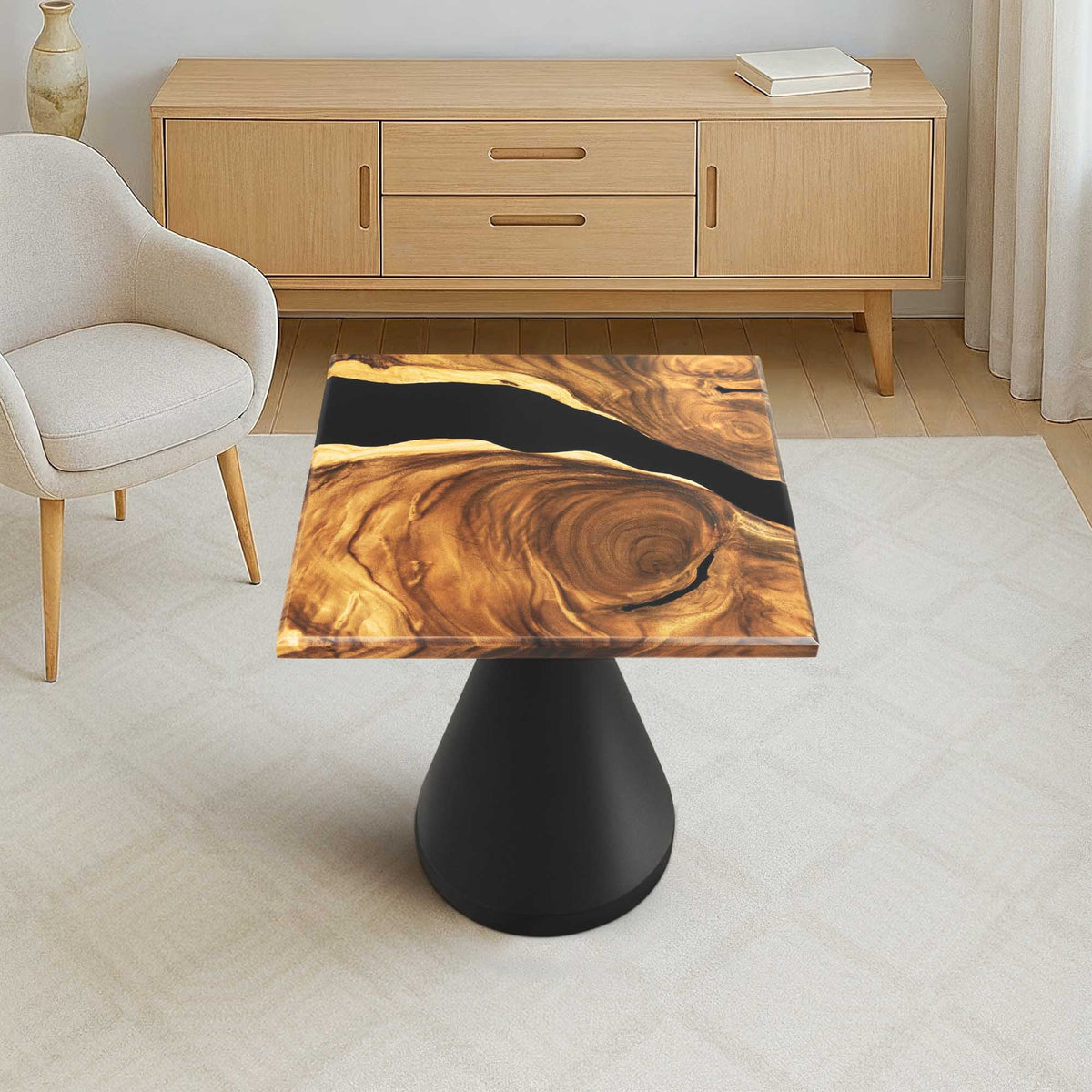 WOODEN END TABLES - Complete Sets, Natural Wood Beauty - Lumber Grand