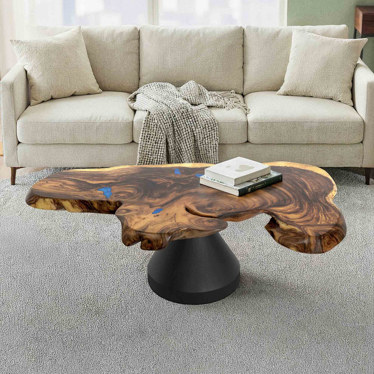 Live Edge Coffee Table Top 48" x 28" Wood Slab - Lumber Grand