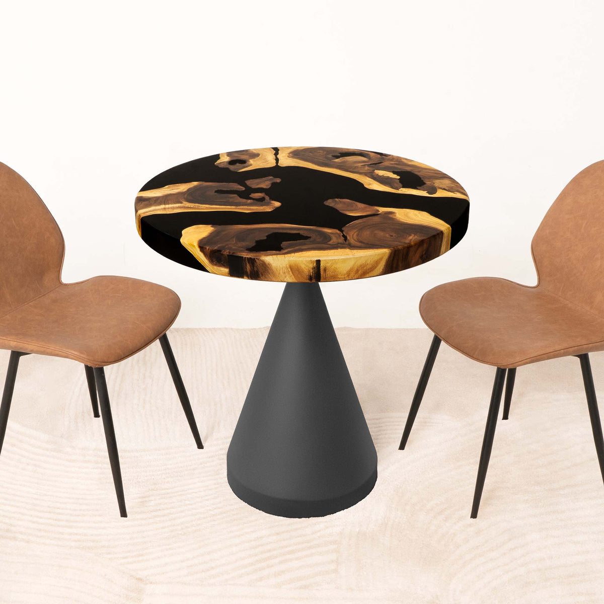 Round Wood Epoxy Dining Table 29" Diameter - Lumber Grand