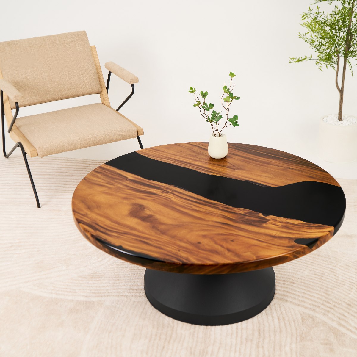 Round Epoxy Dining Table 41" Diameter - Lumber Grand