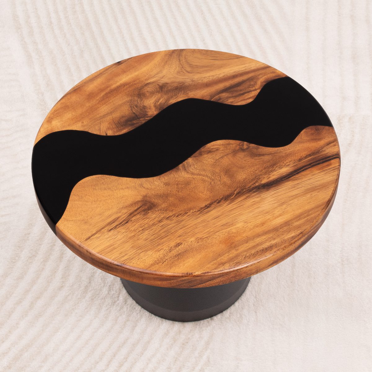 Round Handcrafted Epoxy Resin Table Top 19 Inches - Lumber Grand