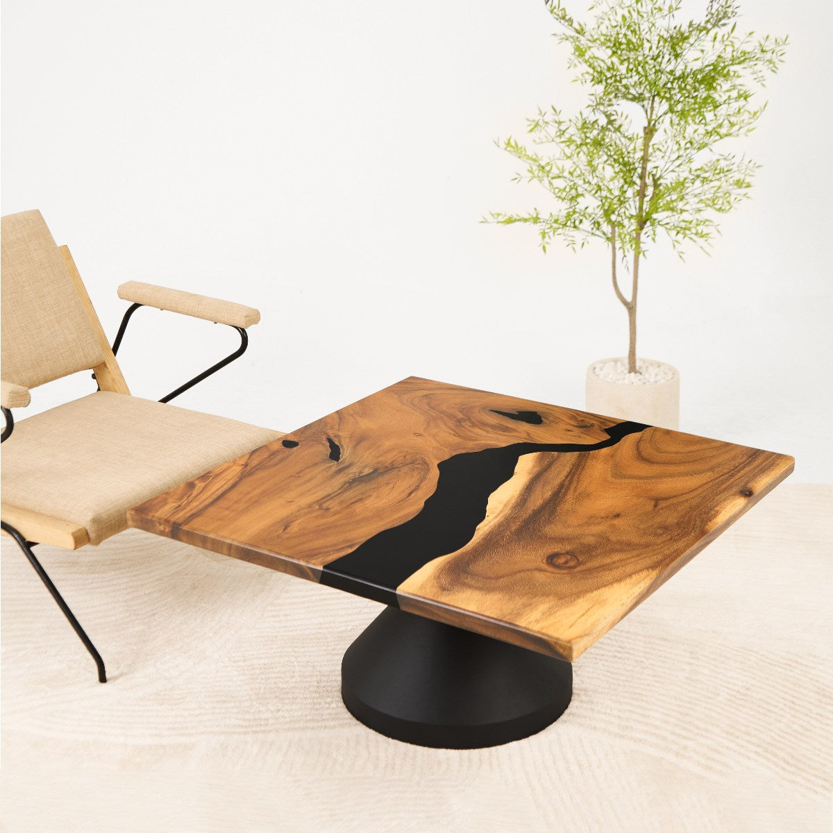 Square Epoxy Coffee Table 35" x 35" - Lumber Grand